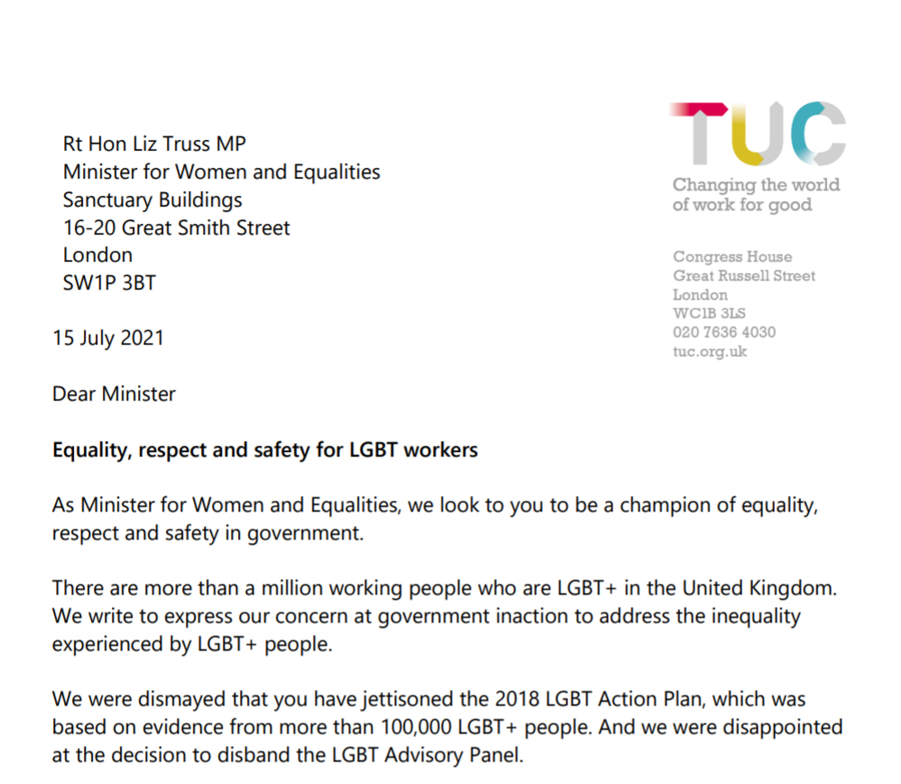 Equality, respect and safety for LGBT workers | TUC